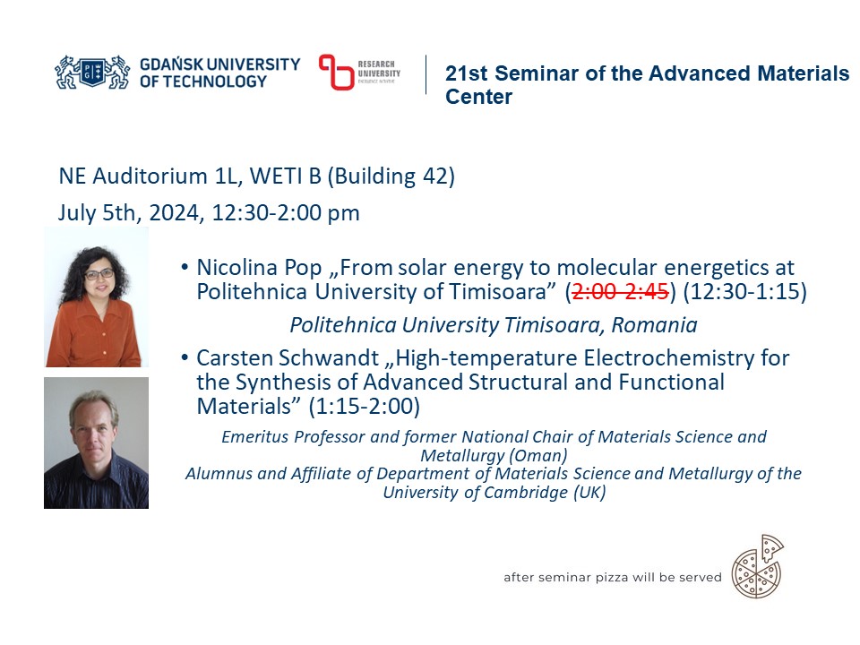 The 21st Seminar of Advanced Materials Center - WARNING! The time of ...