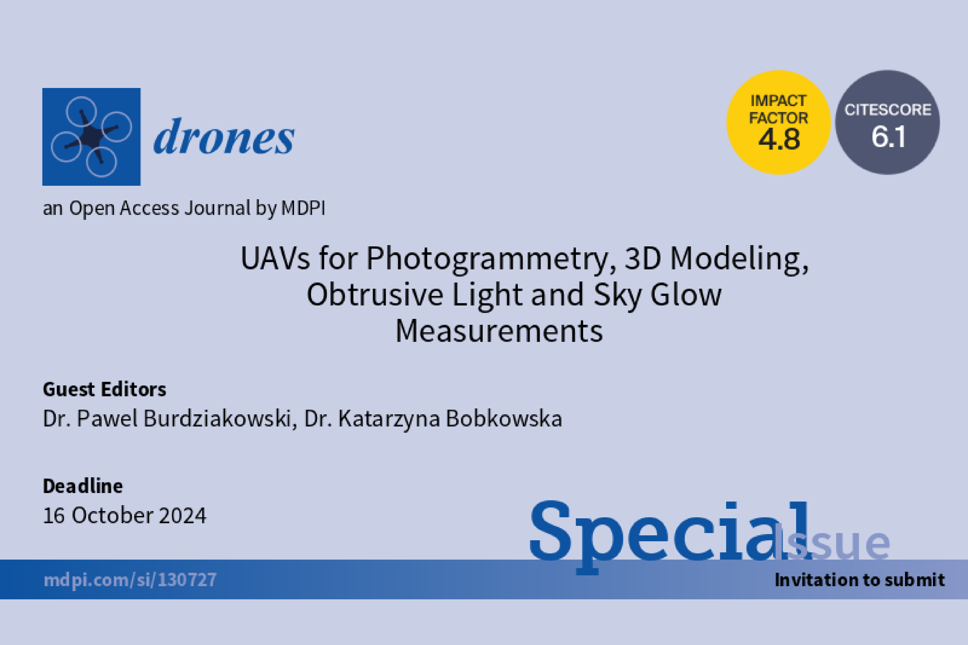 The Special Issue of the journal DRONES | Faculty of Civil and ...